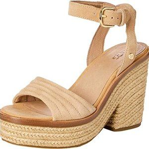 UGG | Shoes | Ugg Laynce Suede Platform Espadrille Sandals Size 95 ...